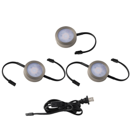 WAC Lighting HR-AC73-CS-BN LED Puck Light 3-Pack w/ 2-Double and 1 ...