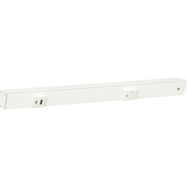 18" Slim Angled Power Strip - Right Wire Entry - 1 White Receptacle ...