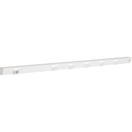 36" Slim Angled Power Strip - Right Wire Entry - 5 White Receptacles ...