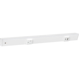 18" Slim Angled Power Strip - Left Wire Entry - 1 White Receptacle ...