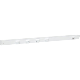 30" Slim Angled Power Strip - Left Wire Entry - 4 White Receptacles ...