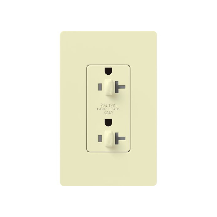 Lutron CAR-20-DDTR-AL Claro 20A Tamper Resistant Receptacle - Dual ...