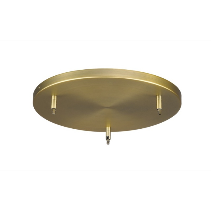 17.75" Round Multi Point Canopy 3-Light Ceiling Plate - Heritage Brass ...