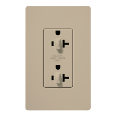 Lutron SCR-20-DDTR-TP Claro 20A Tamper Resistant Receptacle - Dual ...