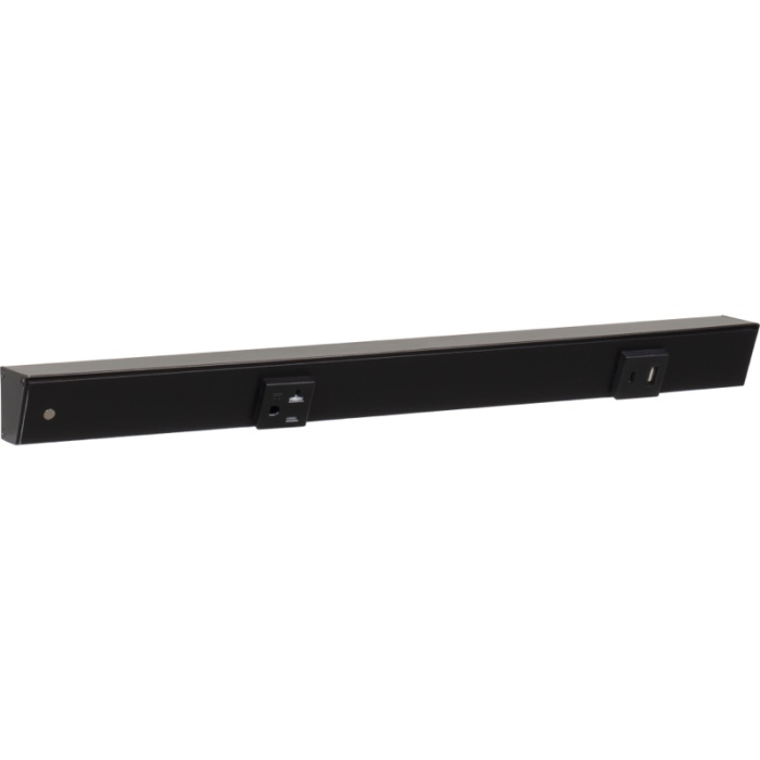 18" Slim Angled Power Strip - Left Wire Entry - 1 Black Receptacle ...