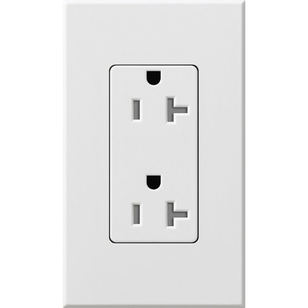Lutron NTR-20-WH Nova T Architectural 20A Receptacle - White | PROLIGHTING